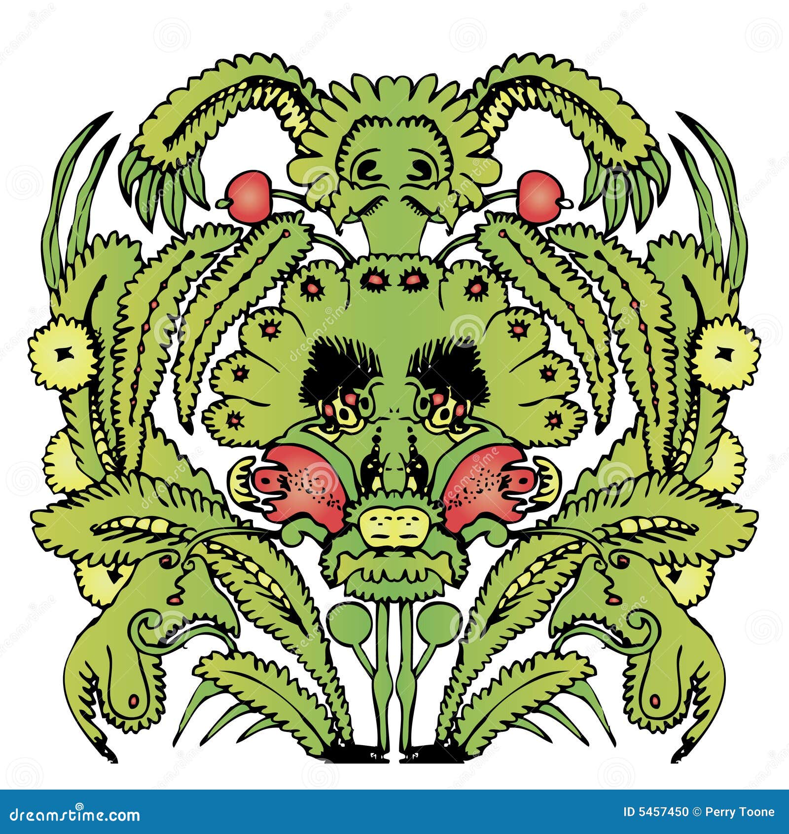 Symmetrical Floral Design stock vector. Illustration of pattern - 5457450