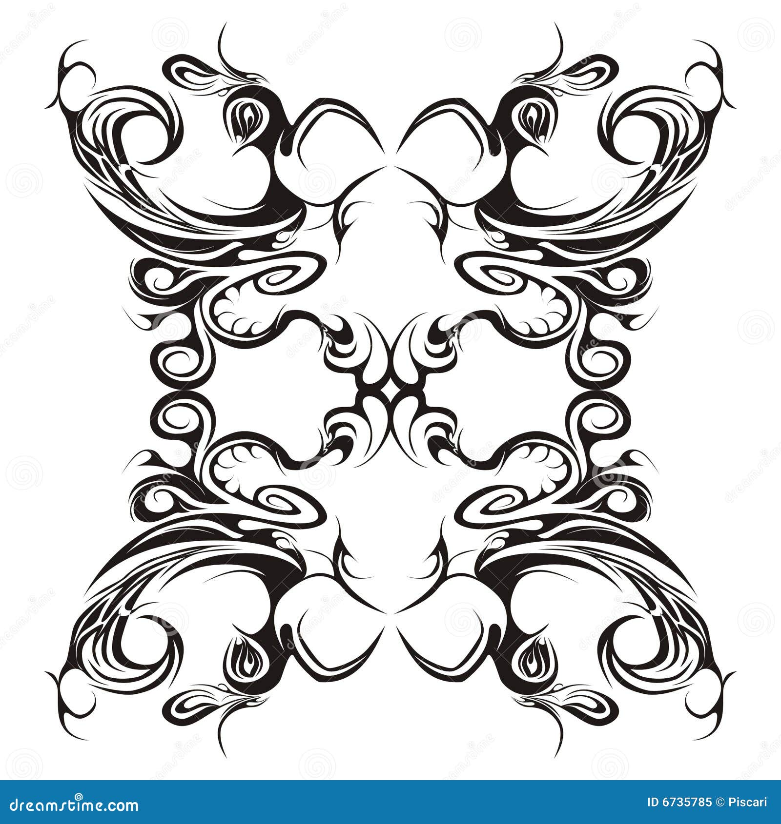 Symmetrical Floral Design stock vector. Illustration of symmetry - 6735785