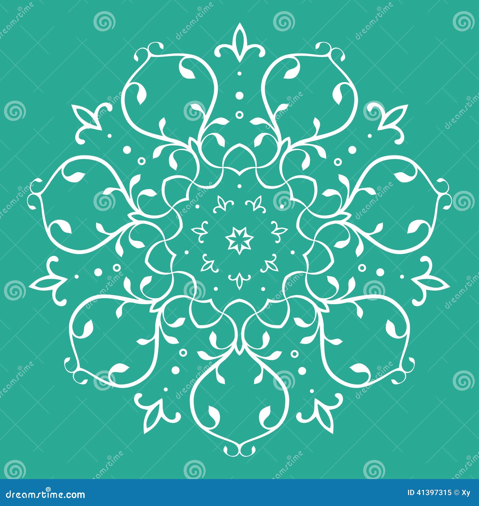 Symmetrical floral design stock vector. Illustration of leaves - 41397315