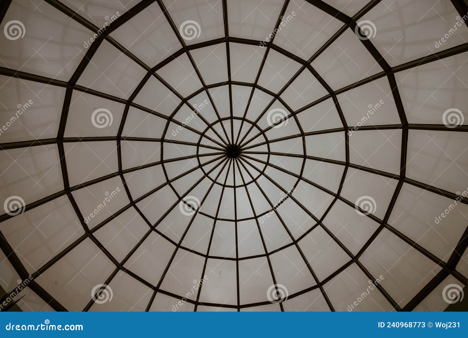 Symmetrical Glass Roof in the Shape of a Circle Stock Image - Image of ...