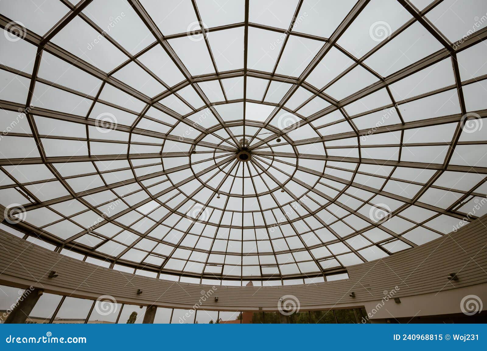 Symmetrical Glass Roof in the Shape of a Circle Stock Image - Image of ...
