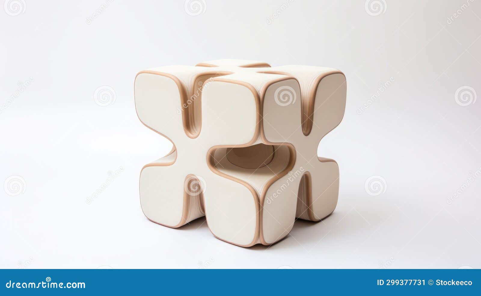 Symmetrical Interlocking Stool With White Pieces By Petrina Hicks And ...