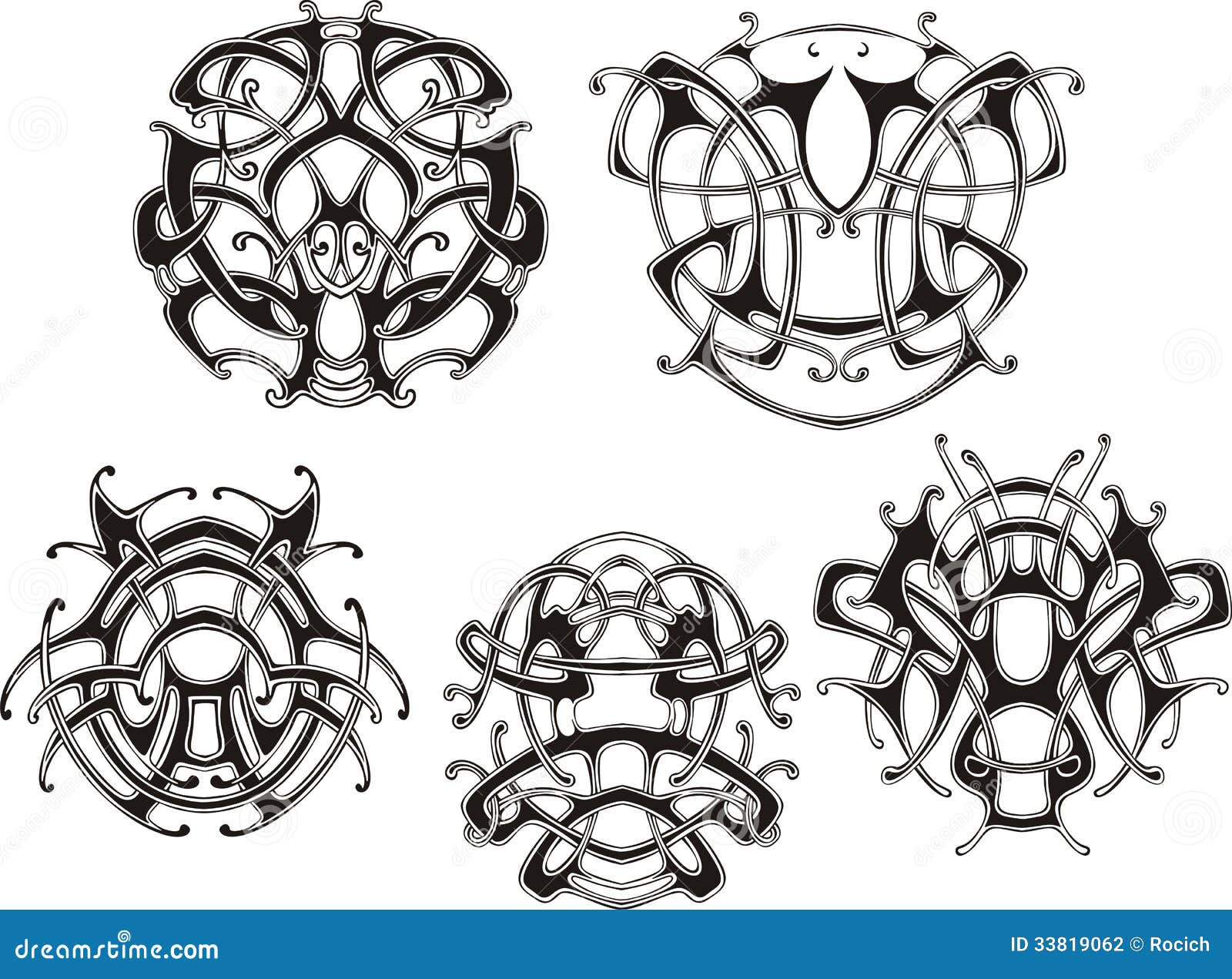 Symmetrical Knot Patterns Vector Illustration | CartoonDealer.com #33819010