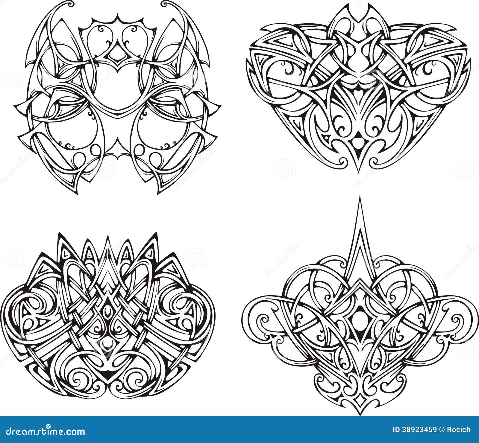 Symmetrical Knot Patterns Vector Illustration | CartoonDealer.com #33819010