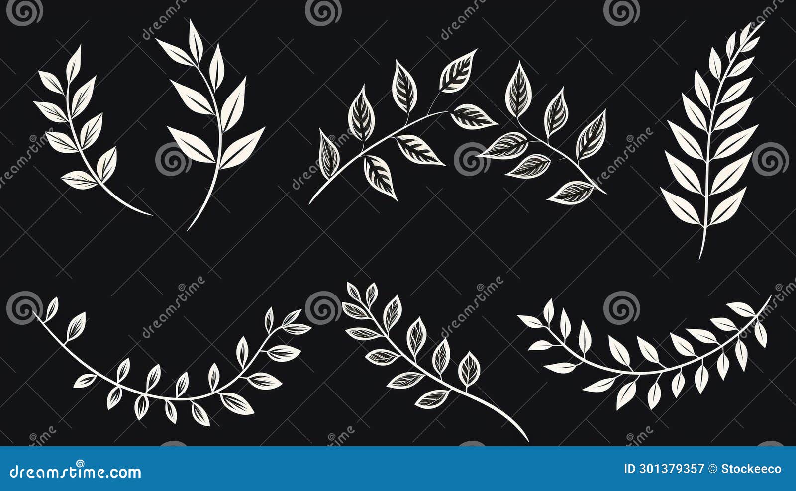 Symmetrical Leaf Illustrations: Bold, Graceful, and Emphasizing ...