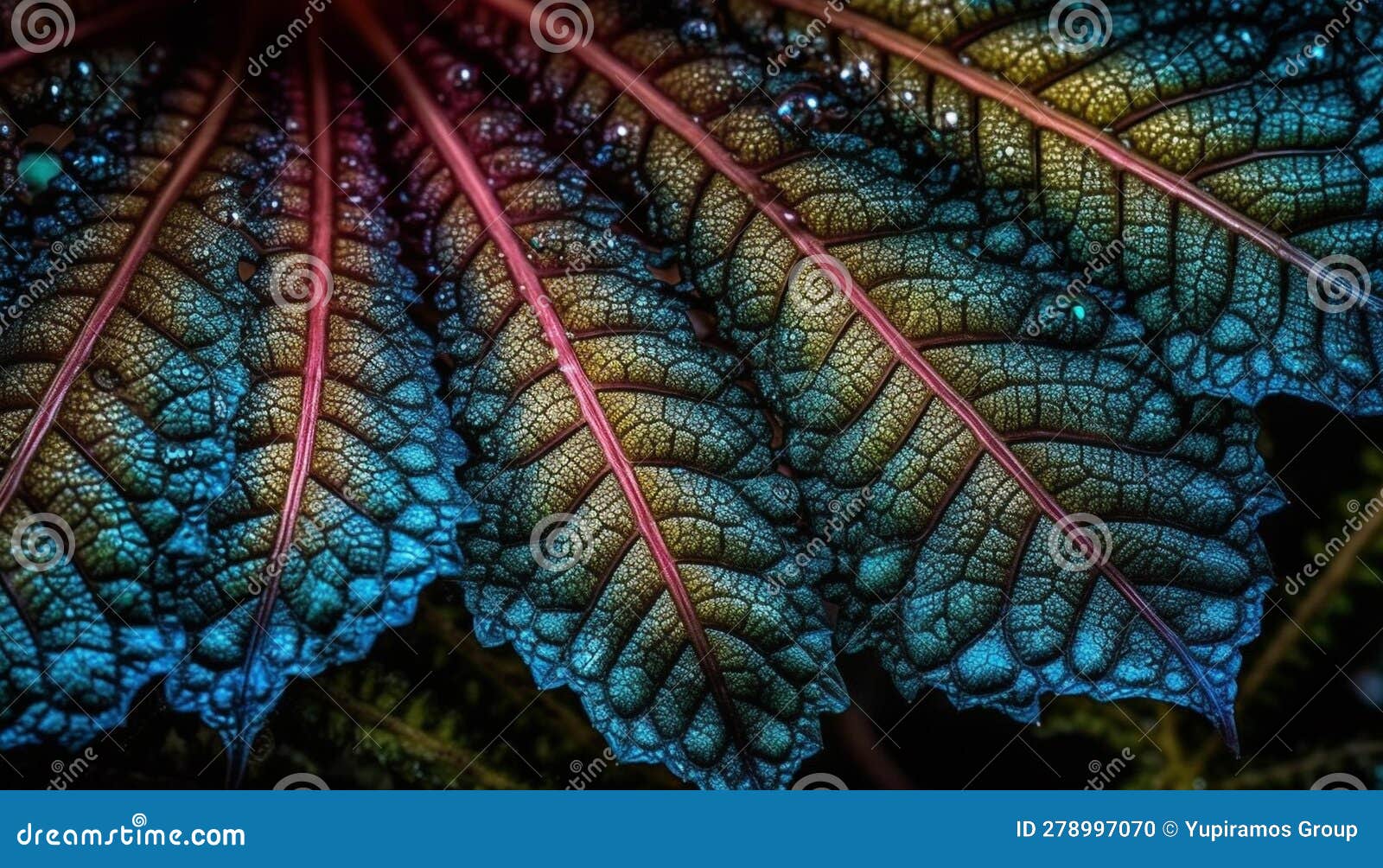 Symmetrical Leaf Veins Create Abstract Pattern on Vibrant Green ...