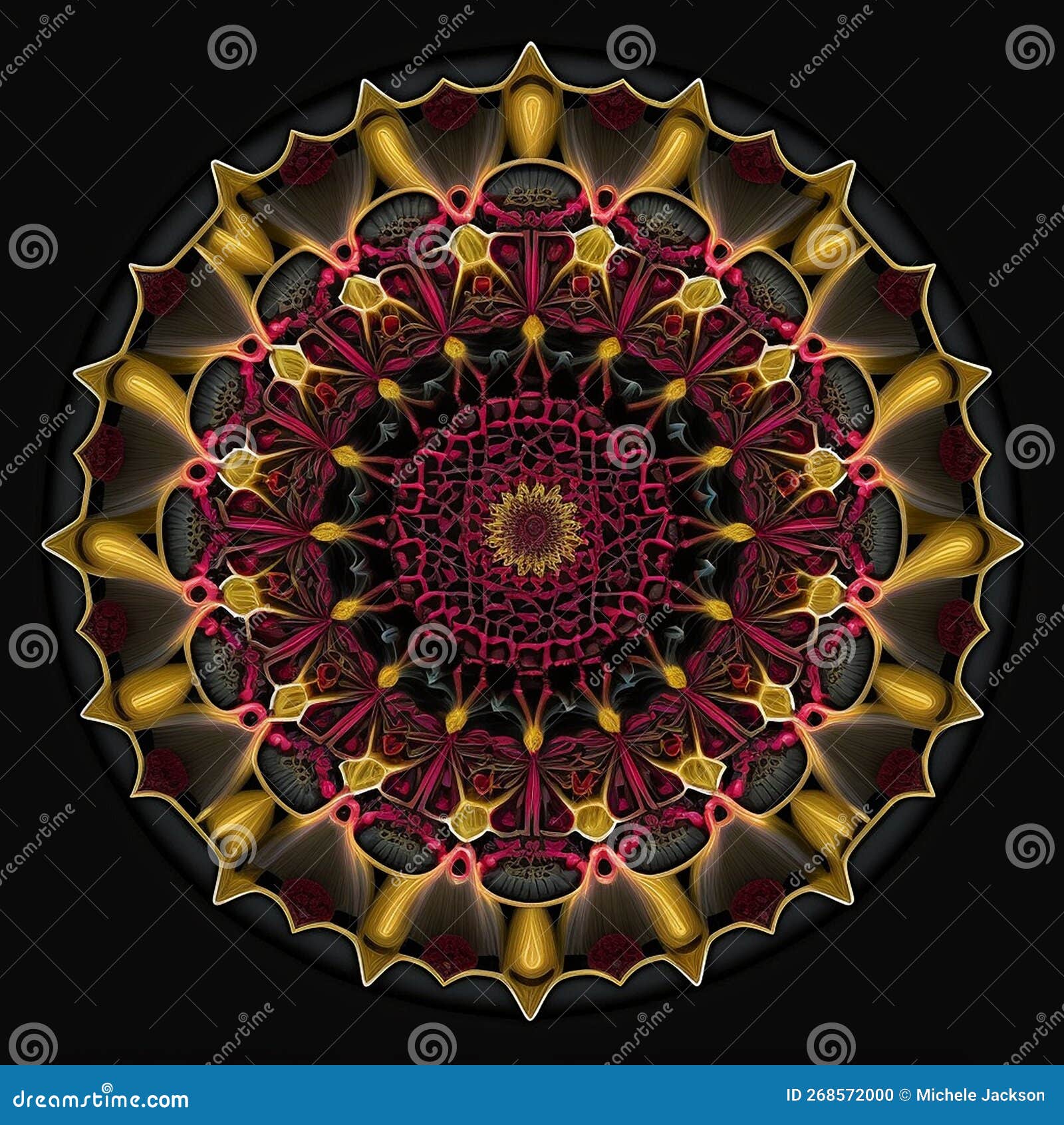 Symmetrical Mandala Shape Generated by Ai Stock Illustration ...