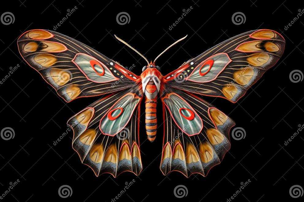 A Symmetrical Moth with Unique Wing Patterns Stock Illustration ...
