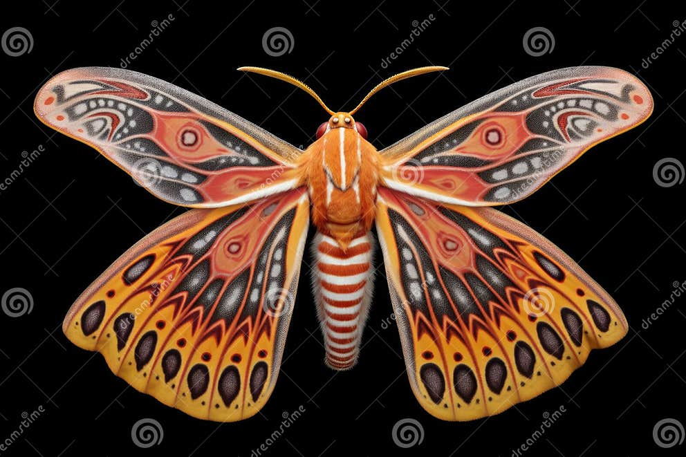 A Symmetrical Moth with Unique Wing Patterns Stock Illustration ...