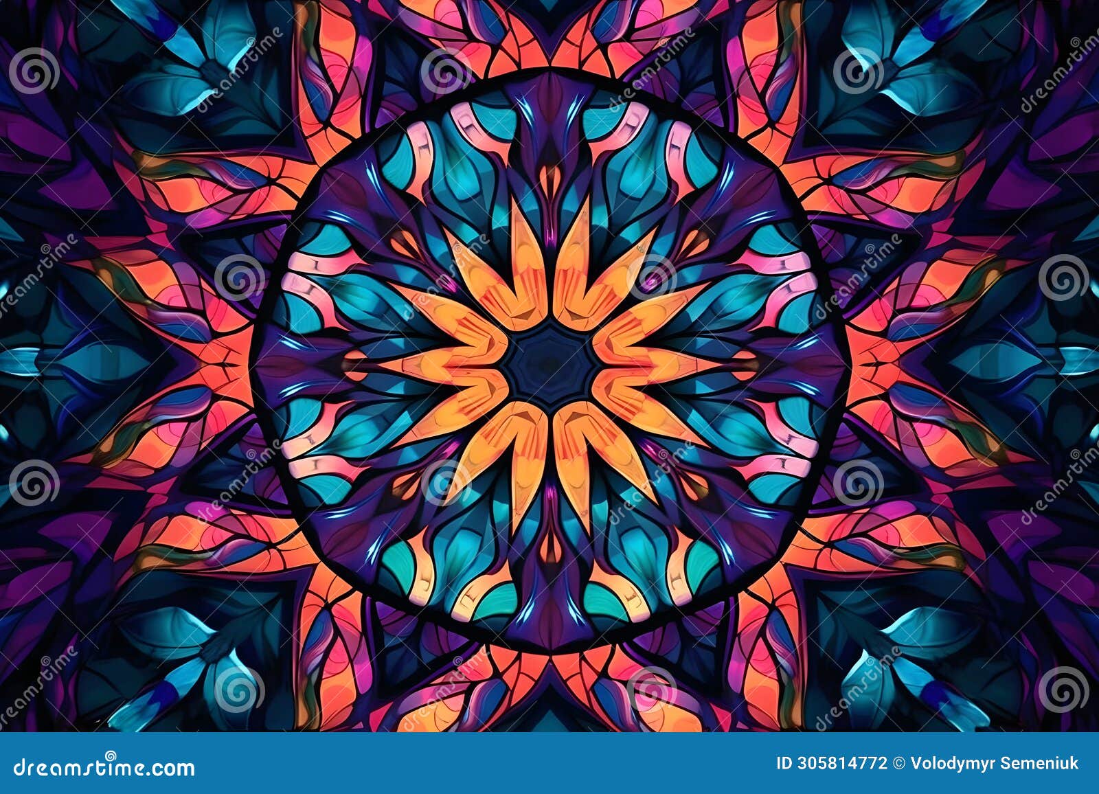 Symmetrical Multicolor Shapes Creative Kaleidoscopic Background Design ...