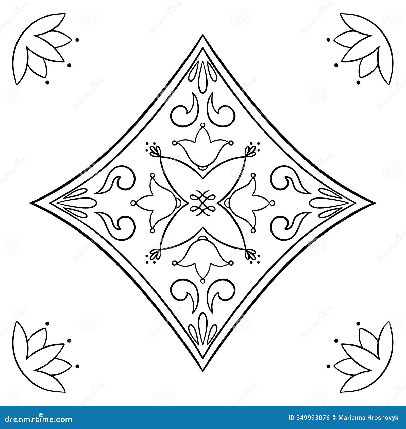Symmetrical Ornament Vector Illustration. Mandala, Batik Graphic ...