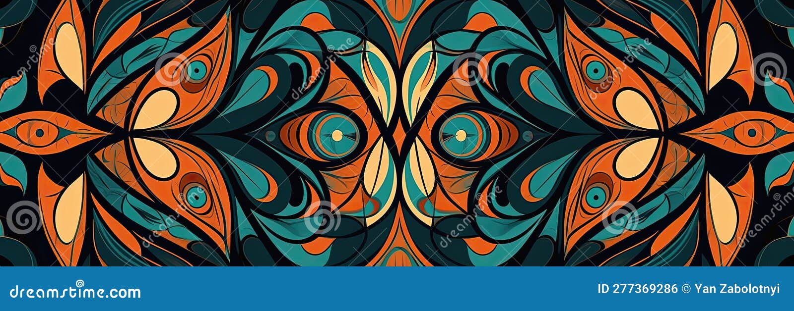 A Symmetrical Pattern of Abstract Shapes in Complementary Colors ...