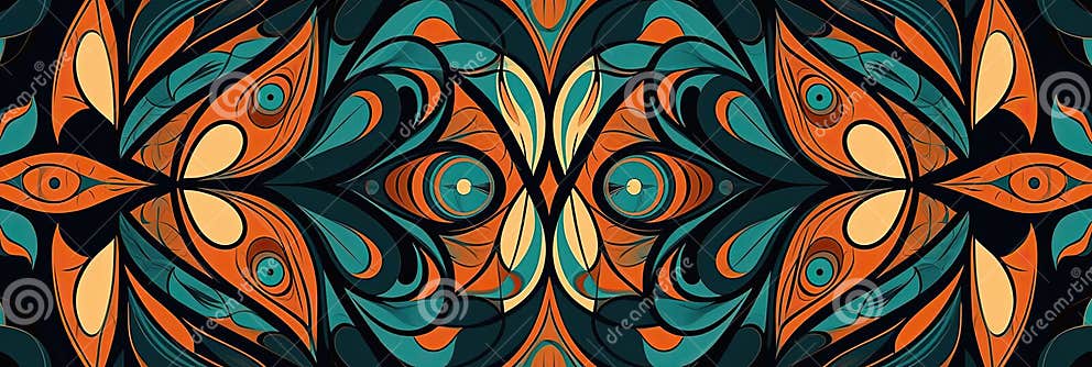 A Symmetrical Pattern of Abstract Shapes in Complementary Colors ...