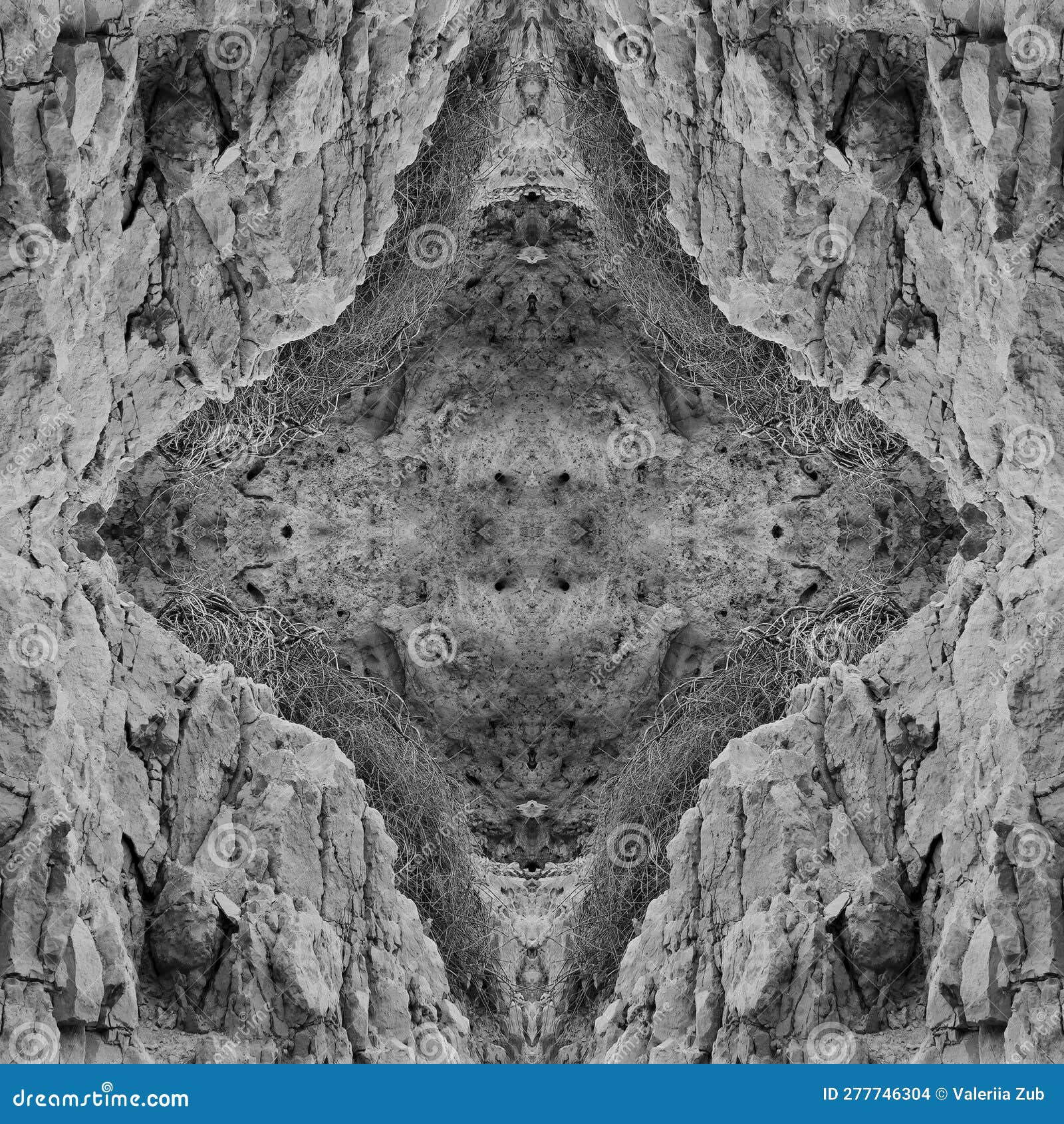 Symmetrical Pattern Abstraction Stone. Gray Pattern. Wall Texture Rock ...