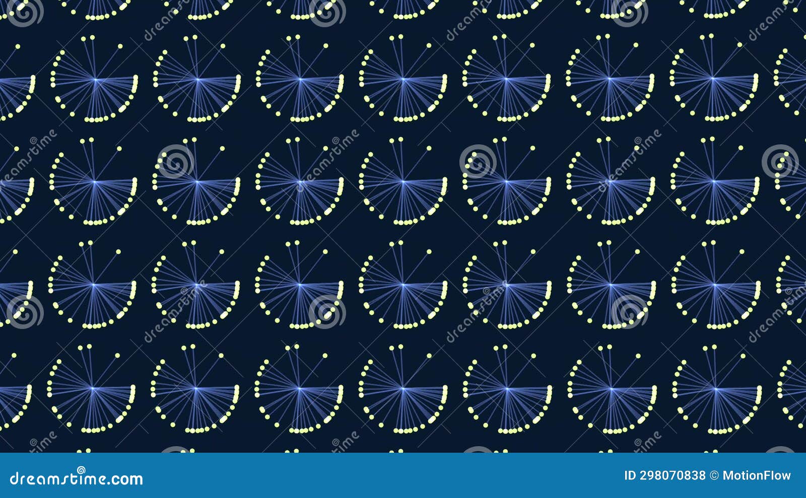 Symmetrical Pattern of Blue Dots on Dark Background Stock Footage ...