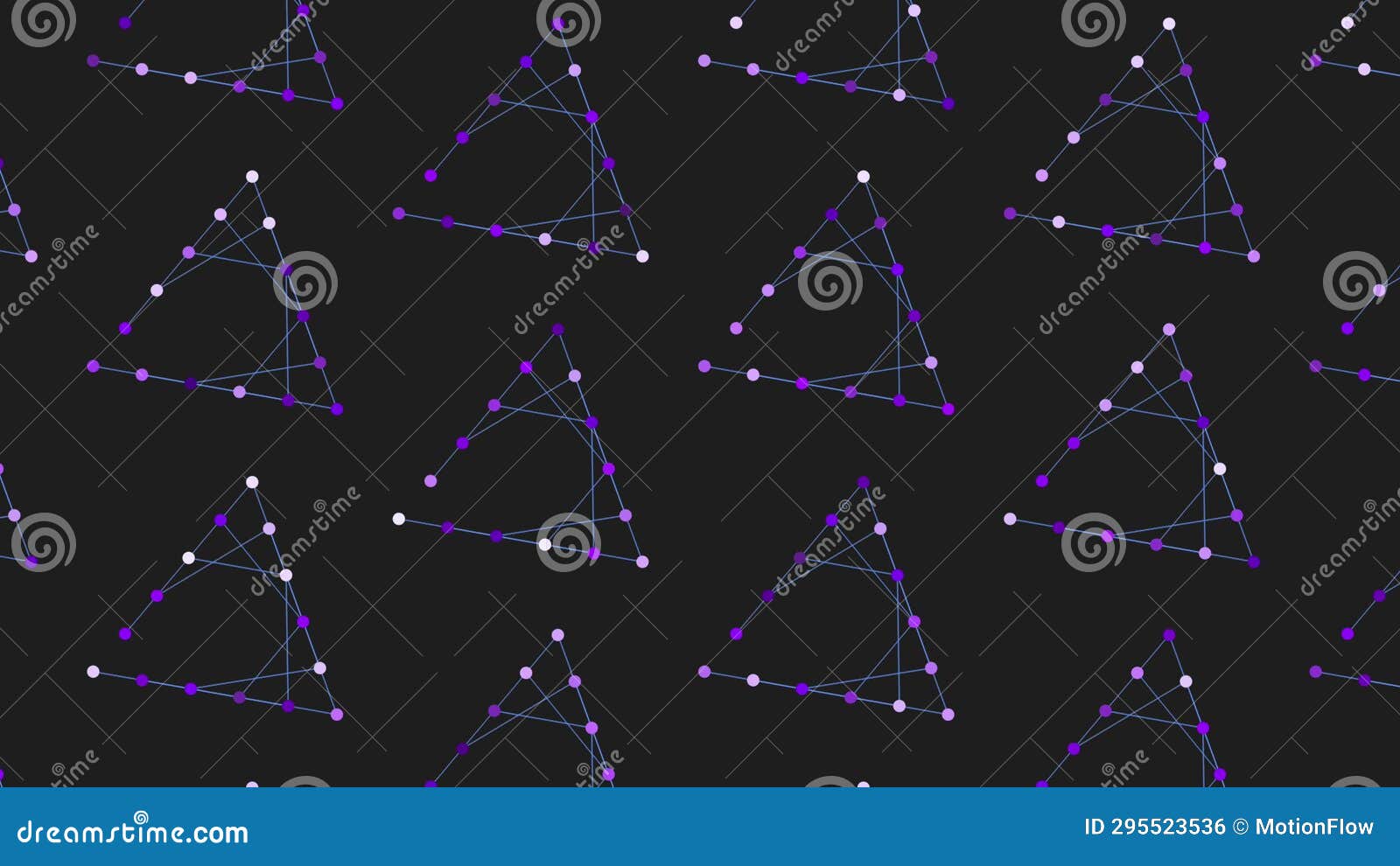 Symmetrical Pattern of Blue Triangles on Black Background Stock Footage ...