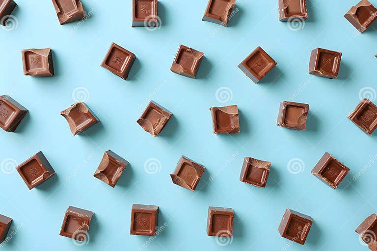Symmetrical Pattern of Chocolate Rectangles on an Electric Blue ...