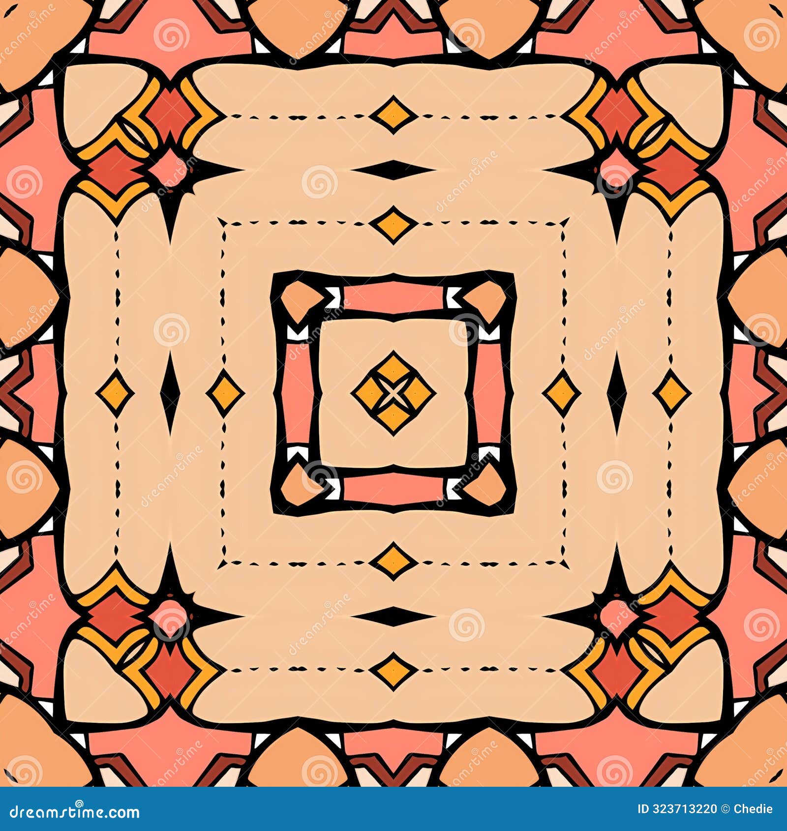 Symmetrical Pattern with Bold Lines and Complex Design Stock ...