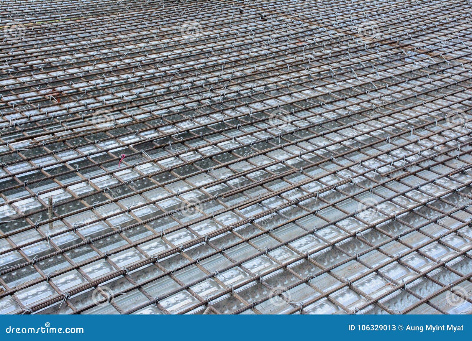 Symmetrical Pattern of Iron Bars in Construction Site Stock Image ...