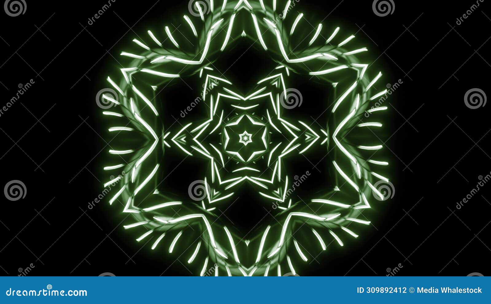 Symmetrical Pattern with Neon Starry Kaleidoscope. Design. Mirror ...