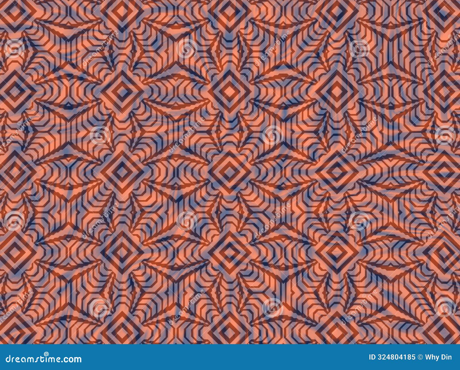 Symmetrical Pattern with Overlapping Geometric Shapes in Shades of Blue ...