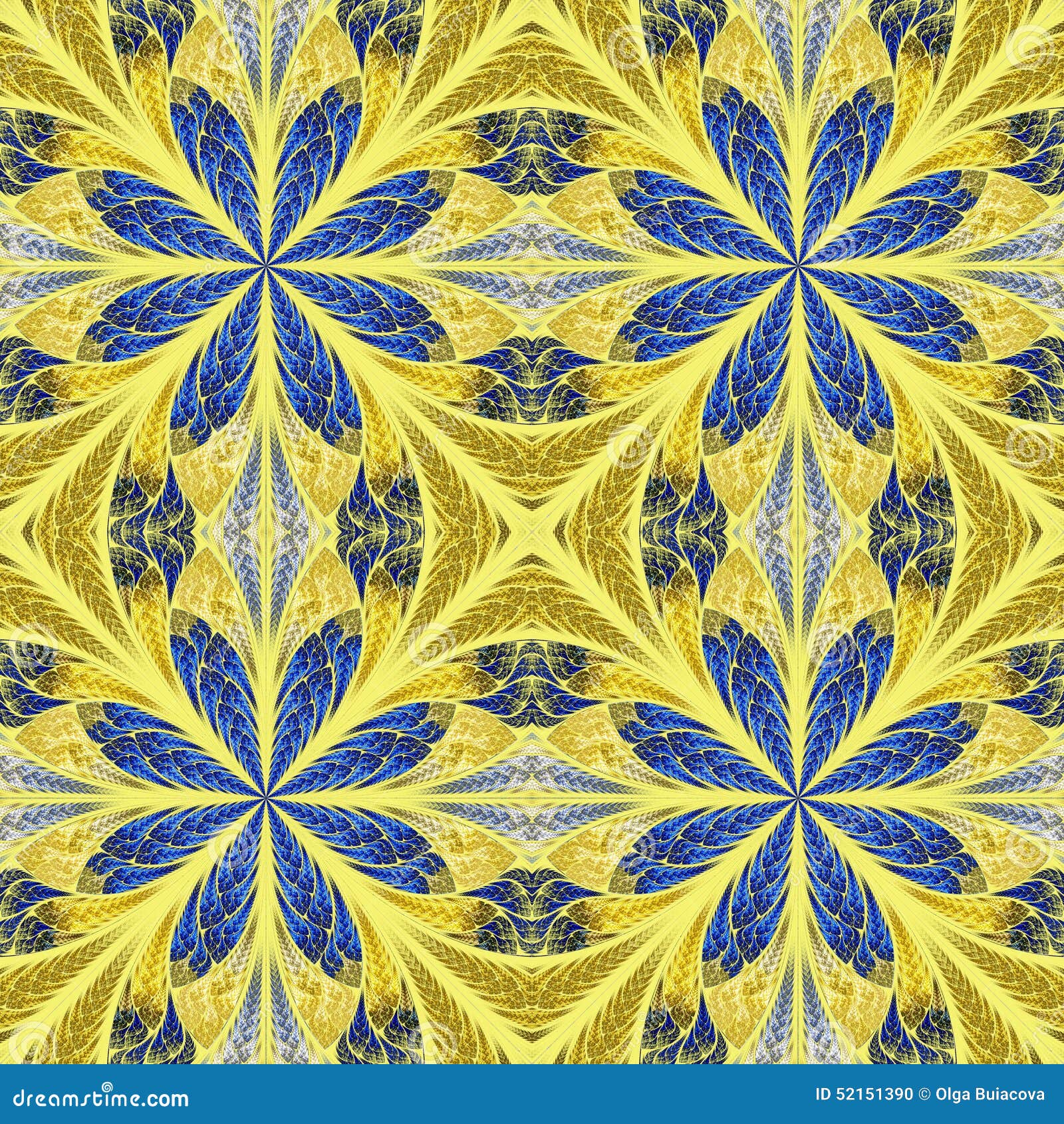 Symmetrical Pattern in Stained-glass Window Style. Blue and Beig Stock ...