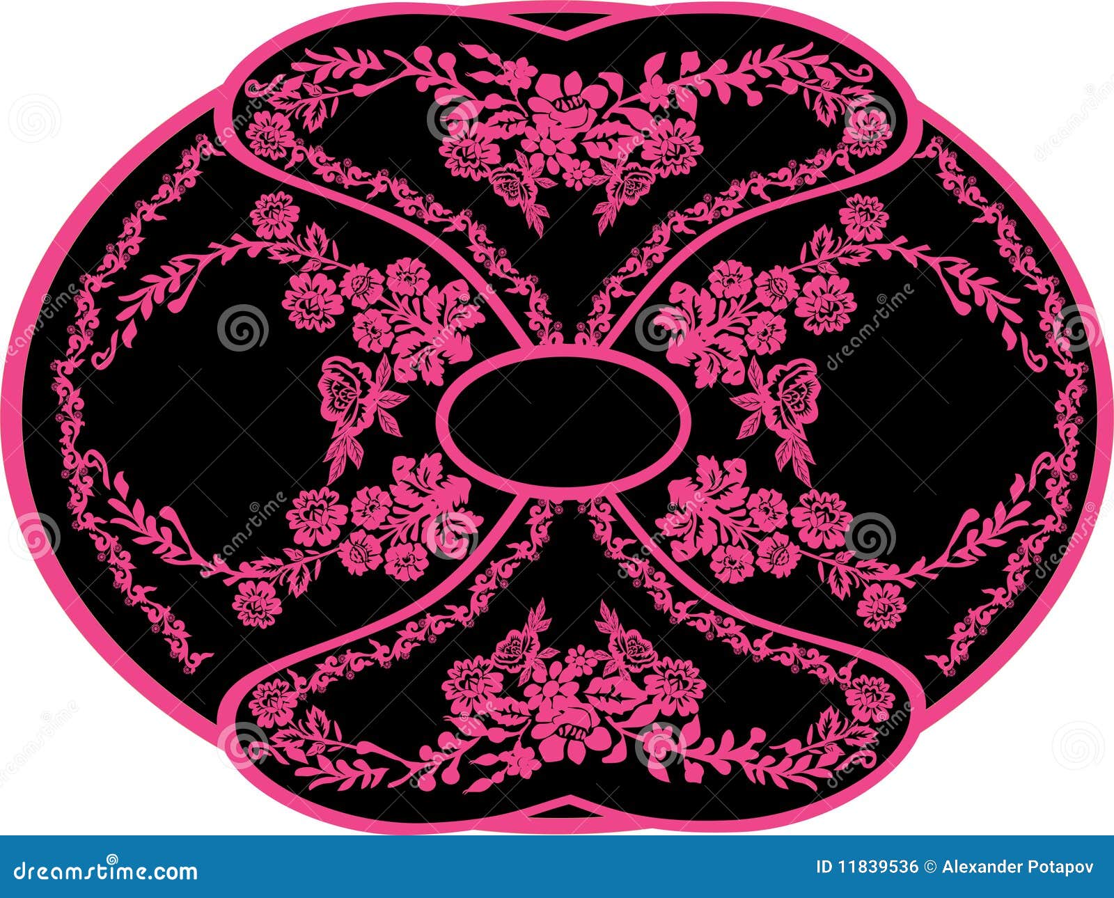 Symmetrical Pink Pattern with Flowers Stock Vector - Illustration of ...