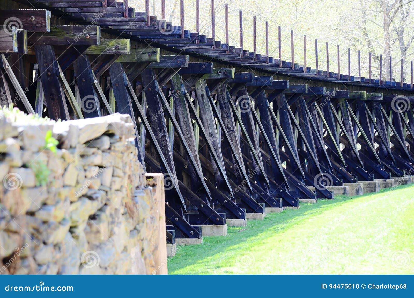 Symmetrical Railroad Support Stock Photo - Image of national ...