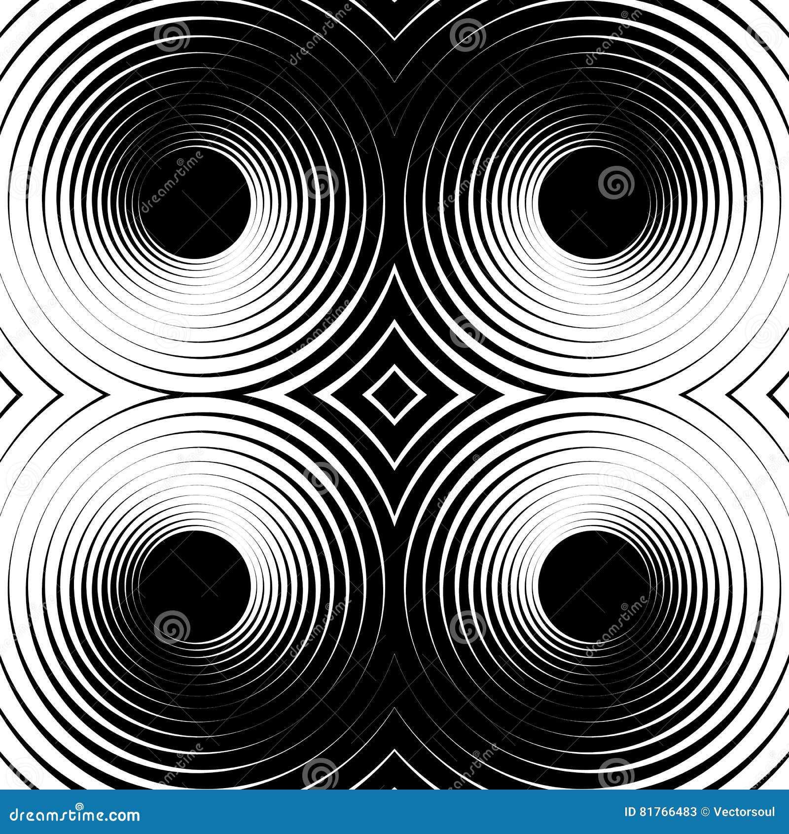 Symmetrical Repeatable Pattern with Concentric Circles, Rings. Stock ...