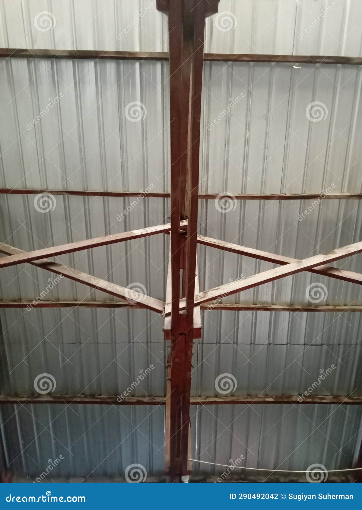 Roof Support Structure. The Crown Of The Stadium. Poles, Beams, Ropes ...