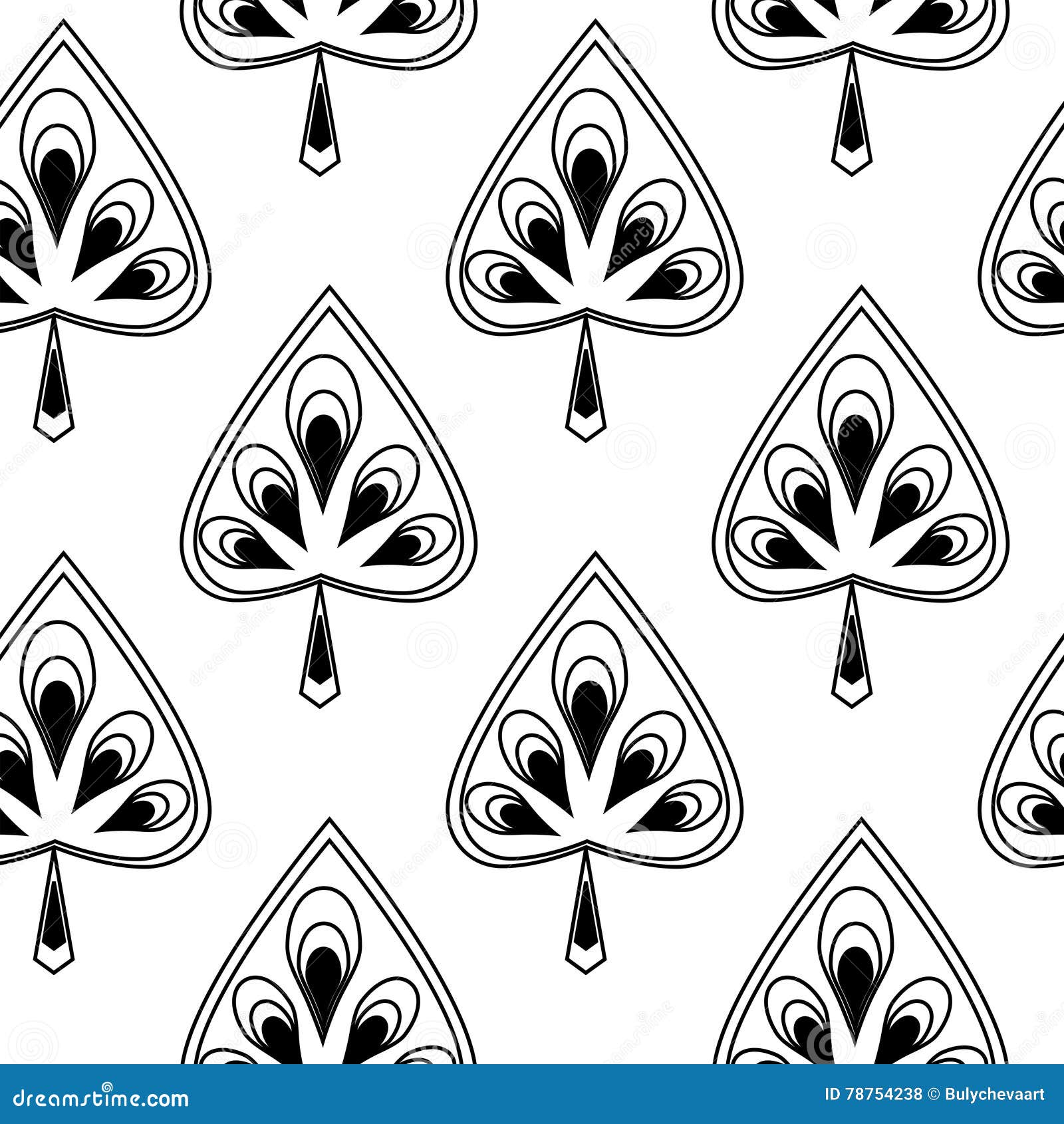 Symmetrical Seamless Texture with Decorative Leaves Stock Vector ...