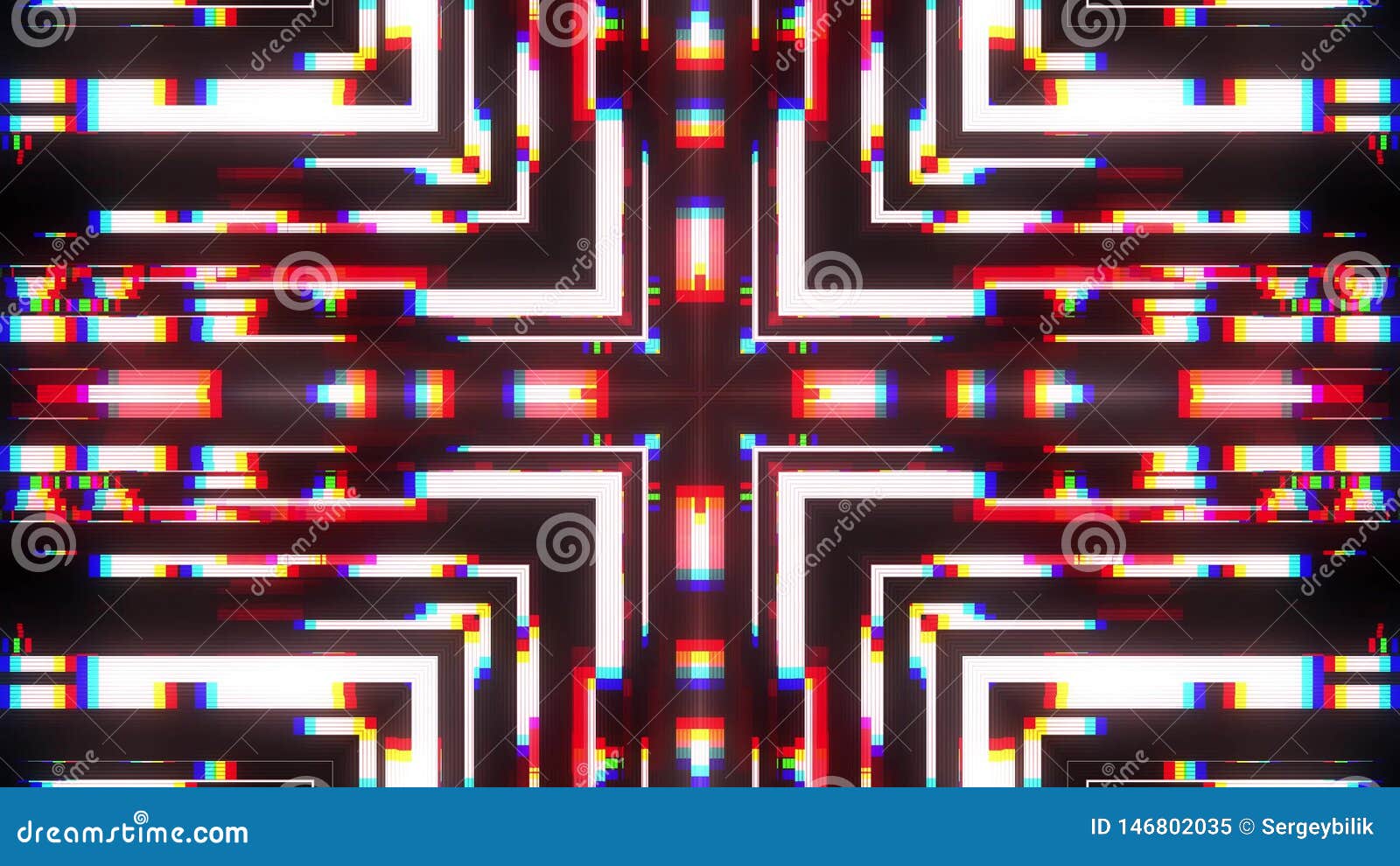 Symmetrical Shiny Shape Glitch Interference Screen Illustration Background New Quality Digital ...