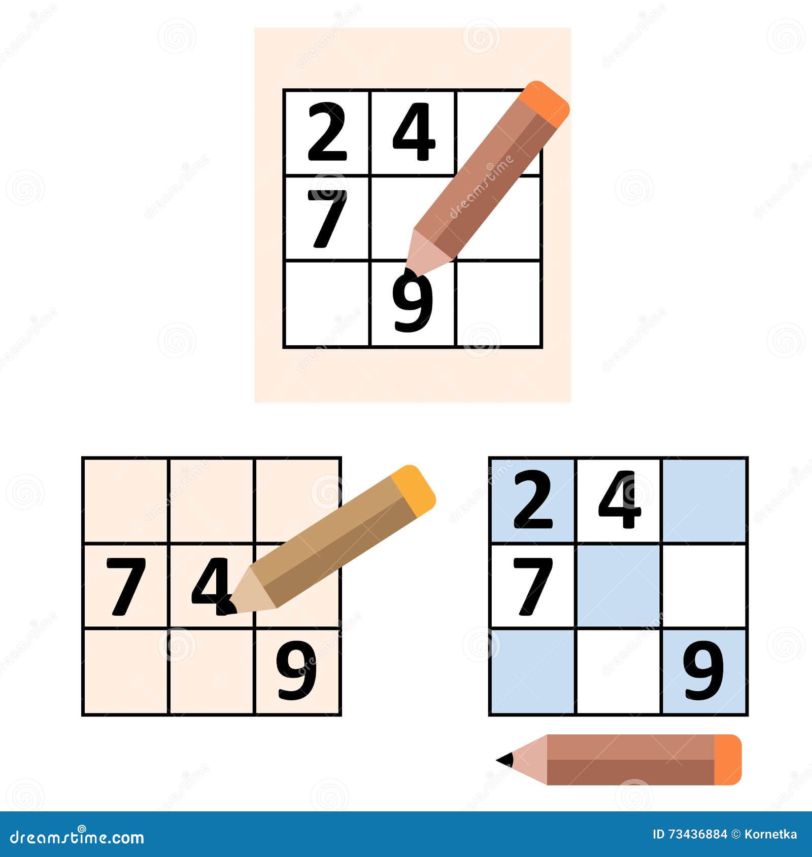 Sudoku Icon Design, Line Art Style Illustaration - Vector ...