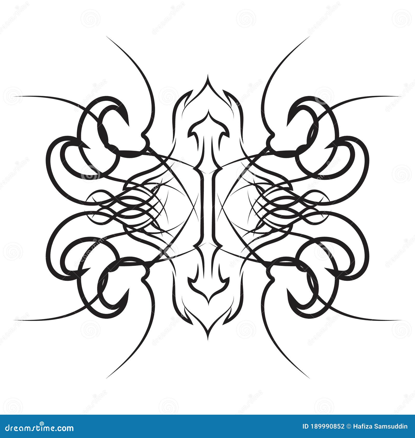 Symmetrical Tattoo Of Red Roses Cartoon Vector | CartoonDealer.com ...