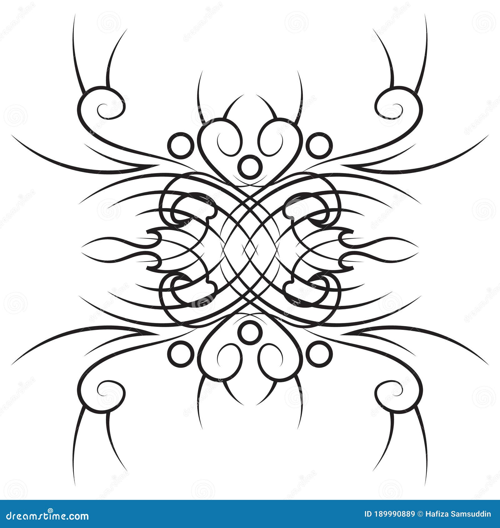 Symmetrical Tattoo Of Red Roses Cartoon Vector | CartoonDealer.com ...
