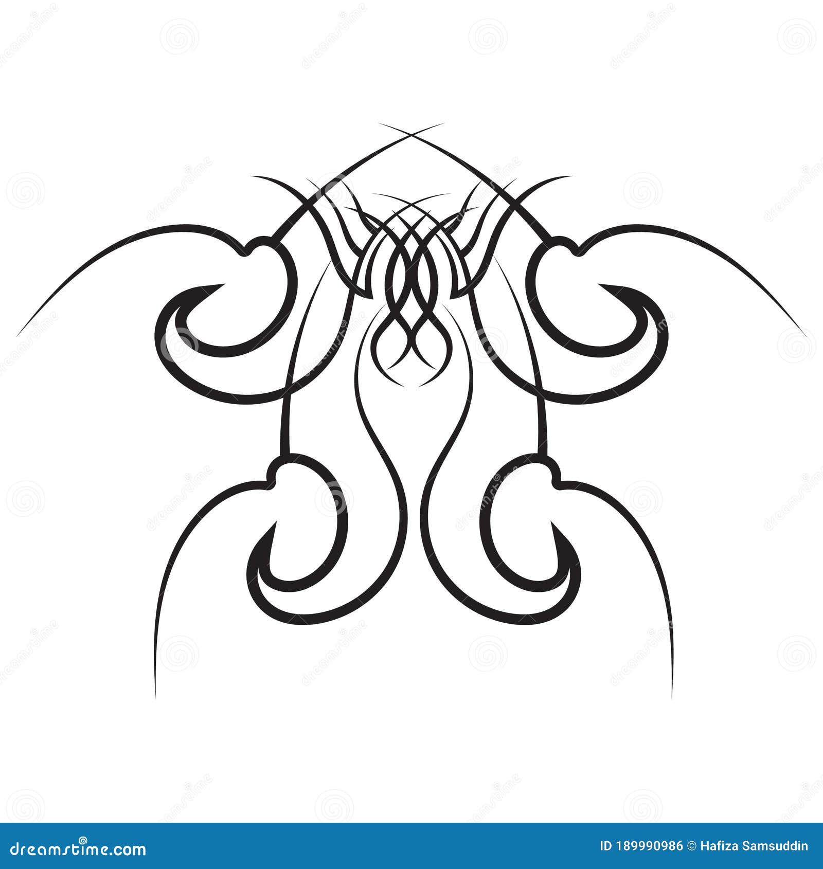 Symmetrical Tattoo Design. Vector Illustration Decorative Design Stock ...