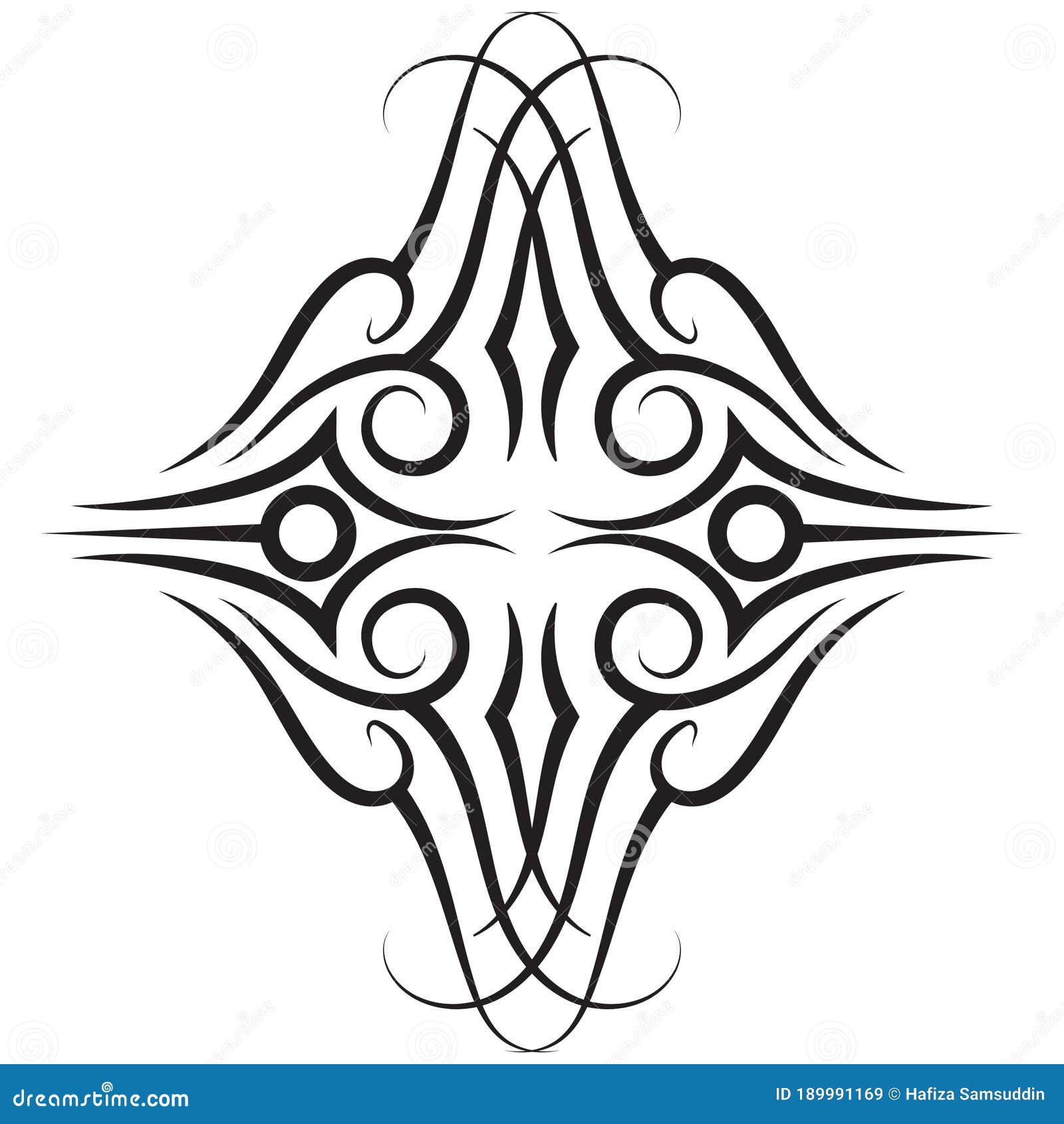 Symmetrical Tattoo Design. Vector Illustration Decorative Design Stock ...