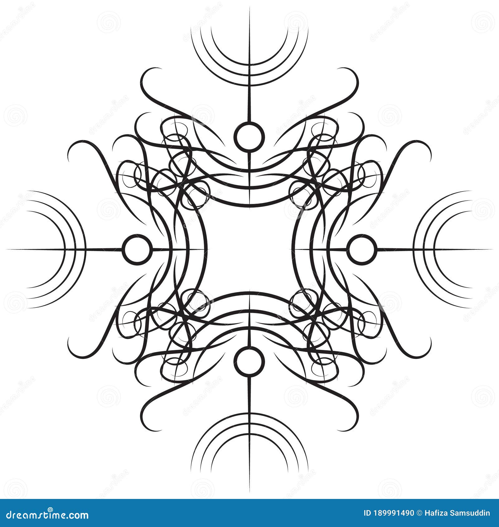 Symmetrical Tattoo Design. Vector Illustration Decorative Design Stock ...