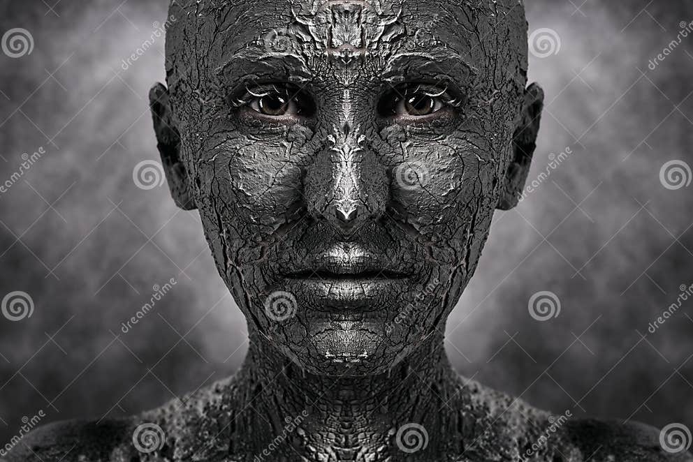 Symmetrical terrible face stock photo. Image of cosmetic - 37949616