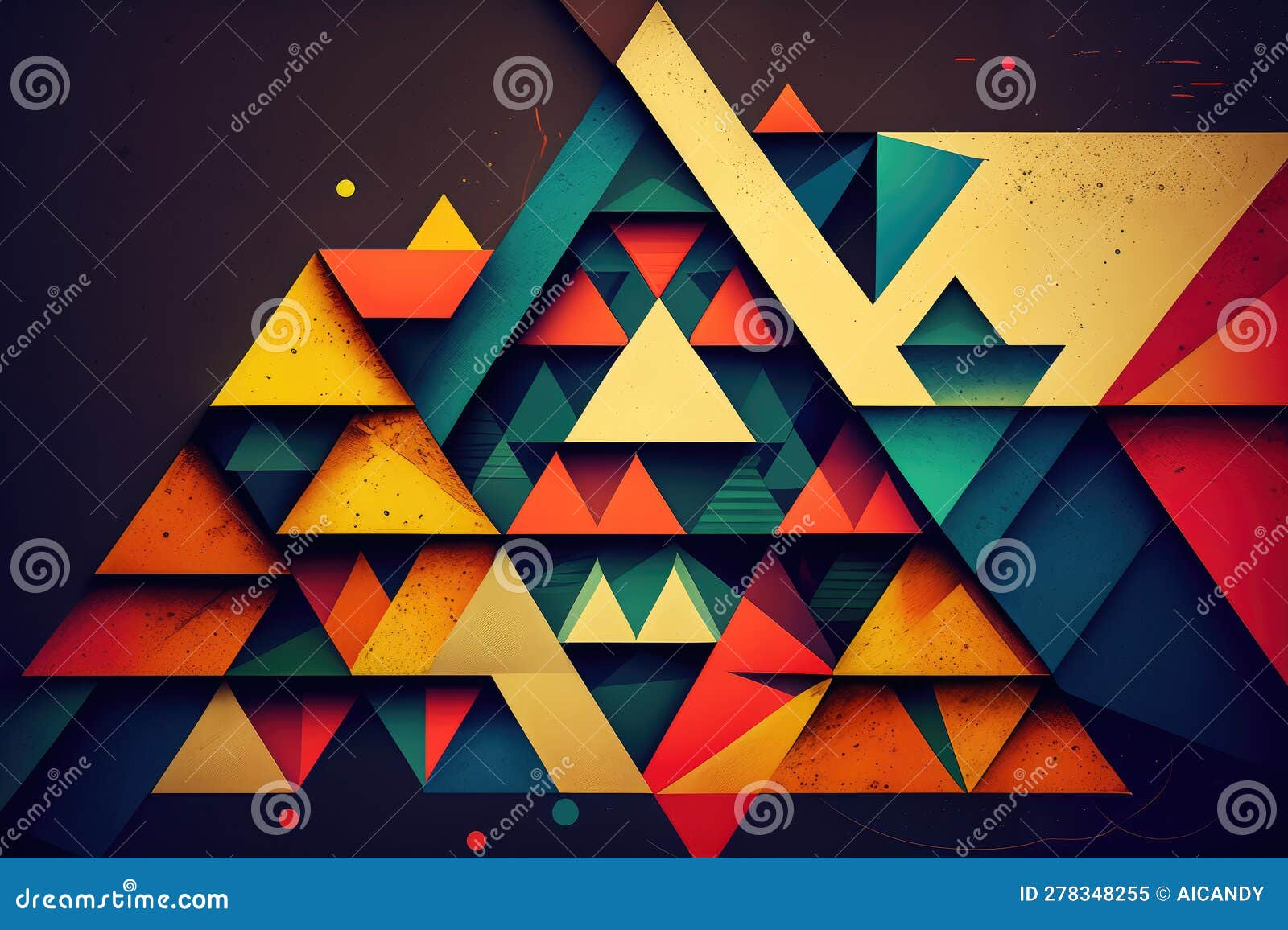 Symmetrical Triangles in Bold Color Pattern Stock Illustration ...