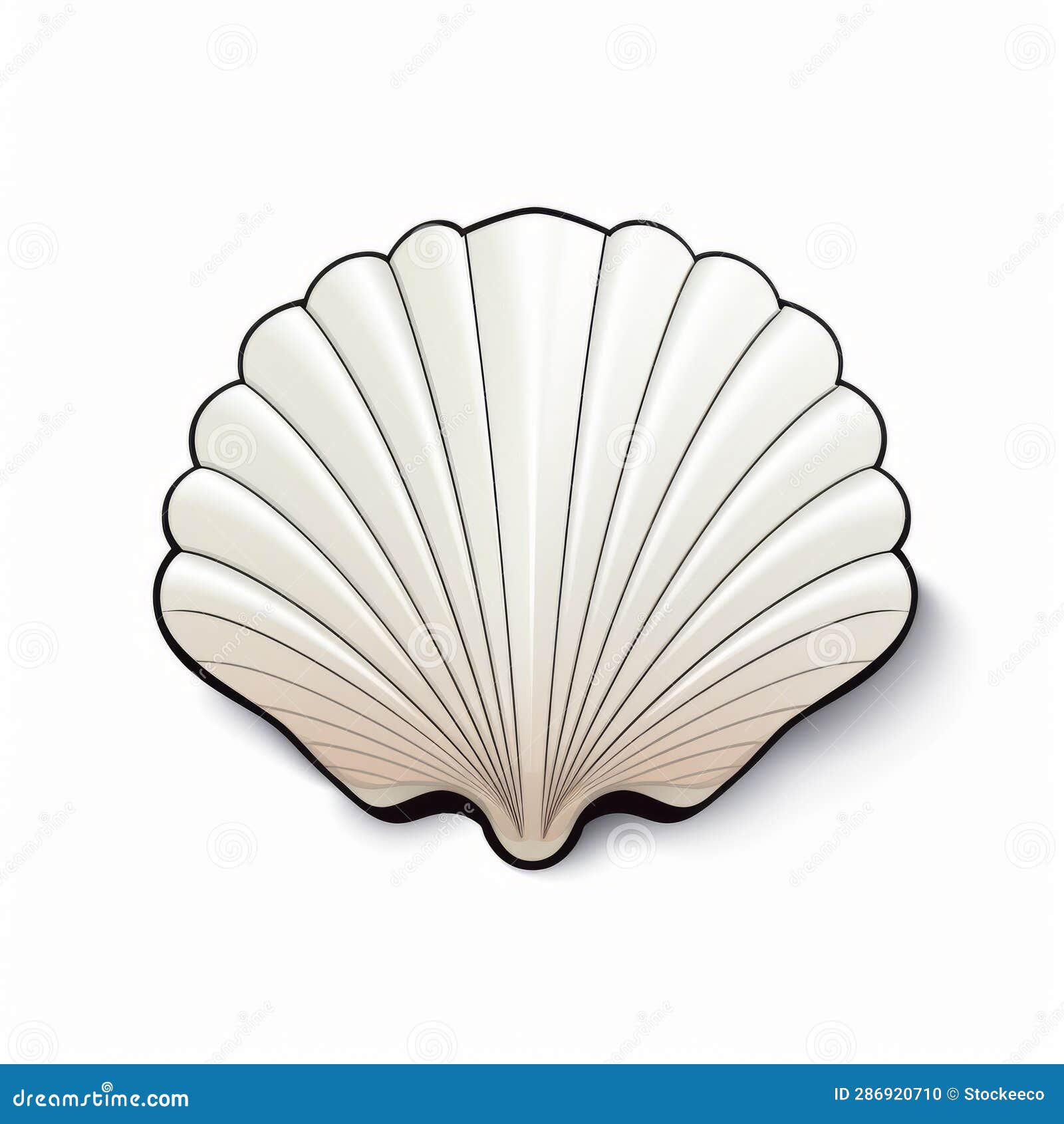 Symmetrical Vector Sticker Design of a White Shell Stock Illustration ...