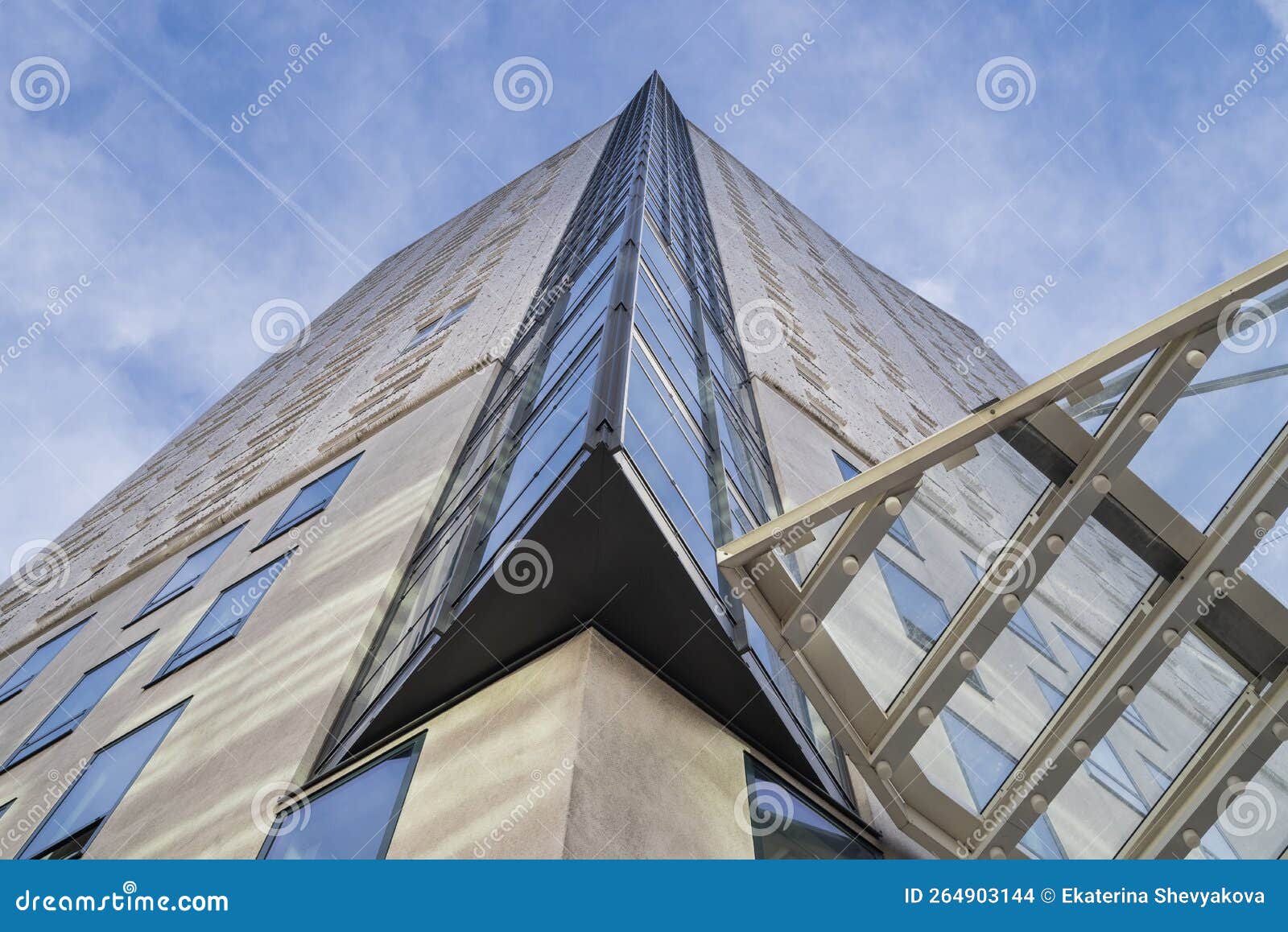 Symmetrical View of Building Modern Facade Stock Photo - Image of ...