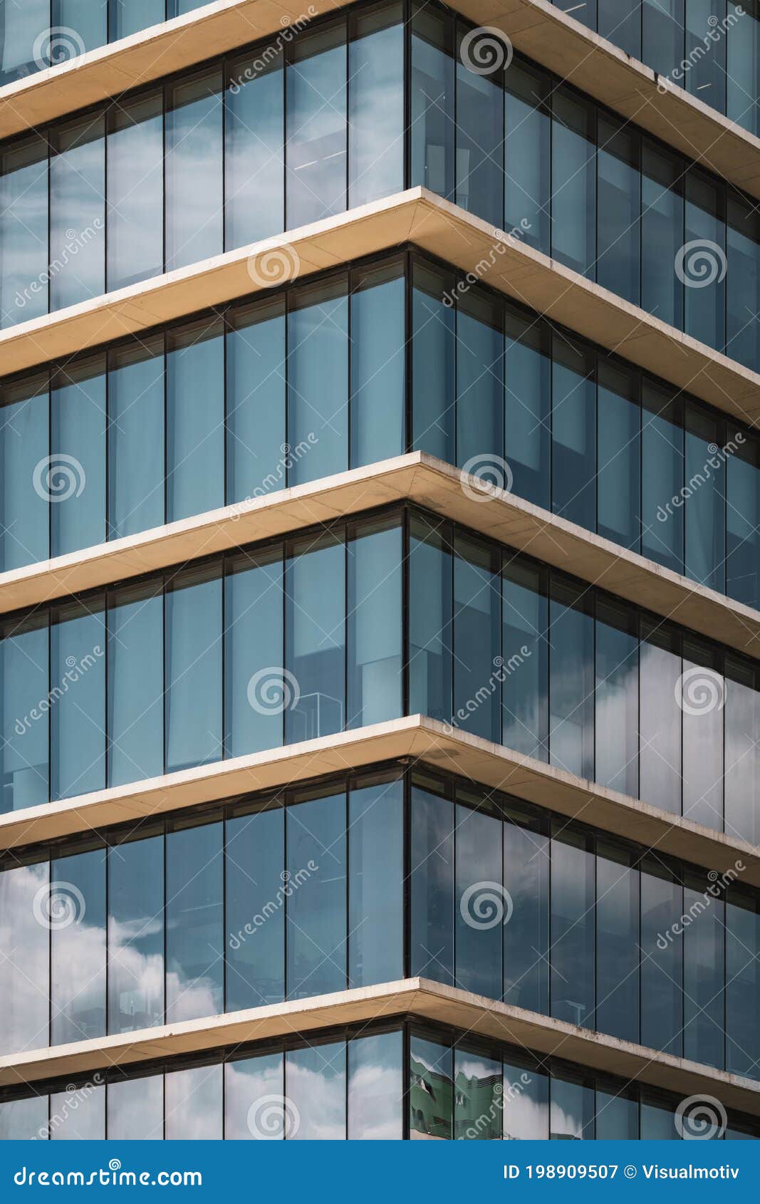 Symmetrical View of the Corner of an Office Building Stock Image ...