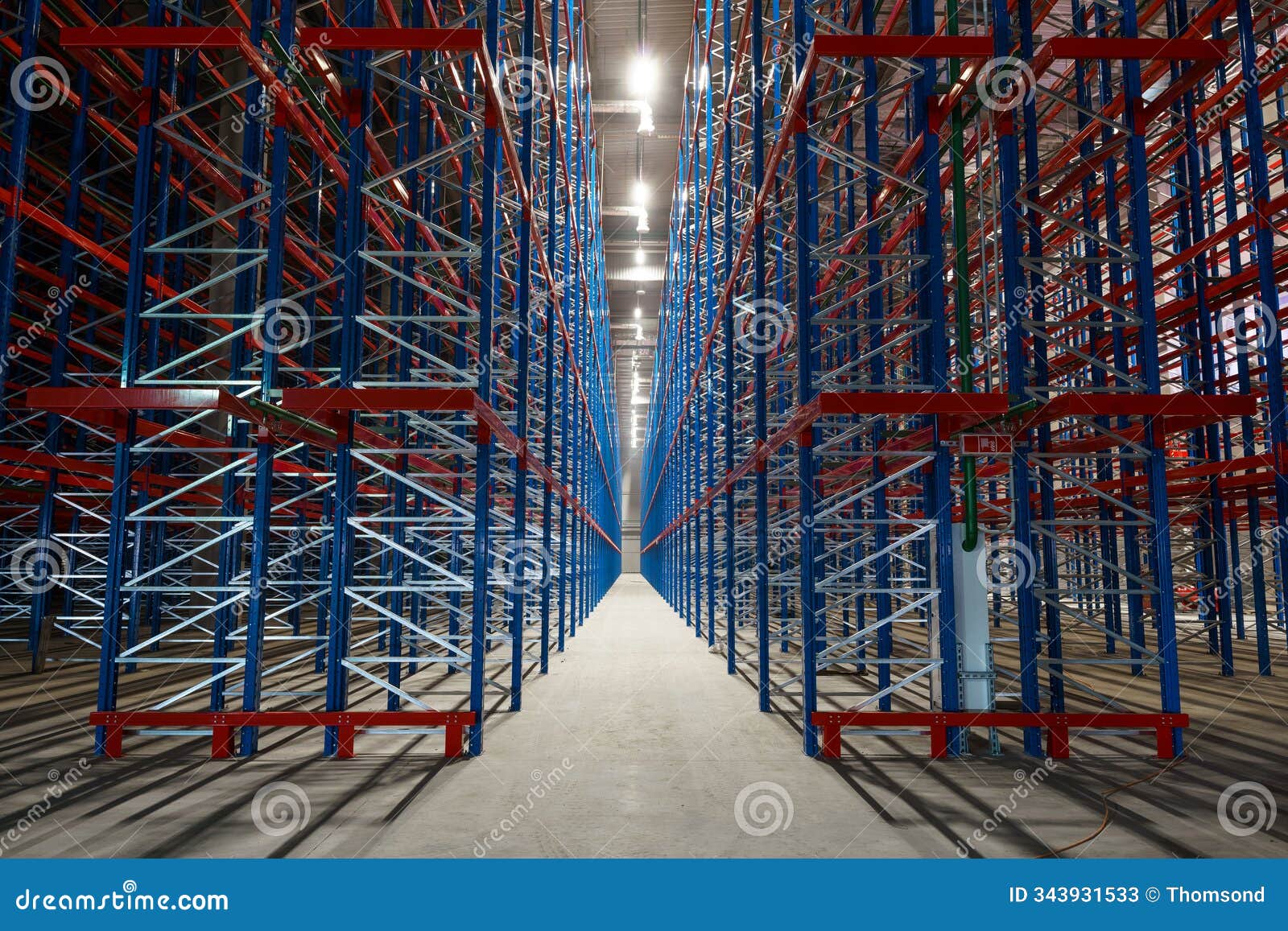 Symmetrical Warehouse Racking System with Metal Frames Stock Image ...