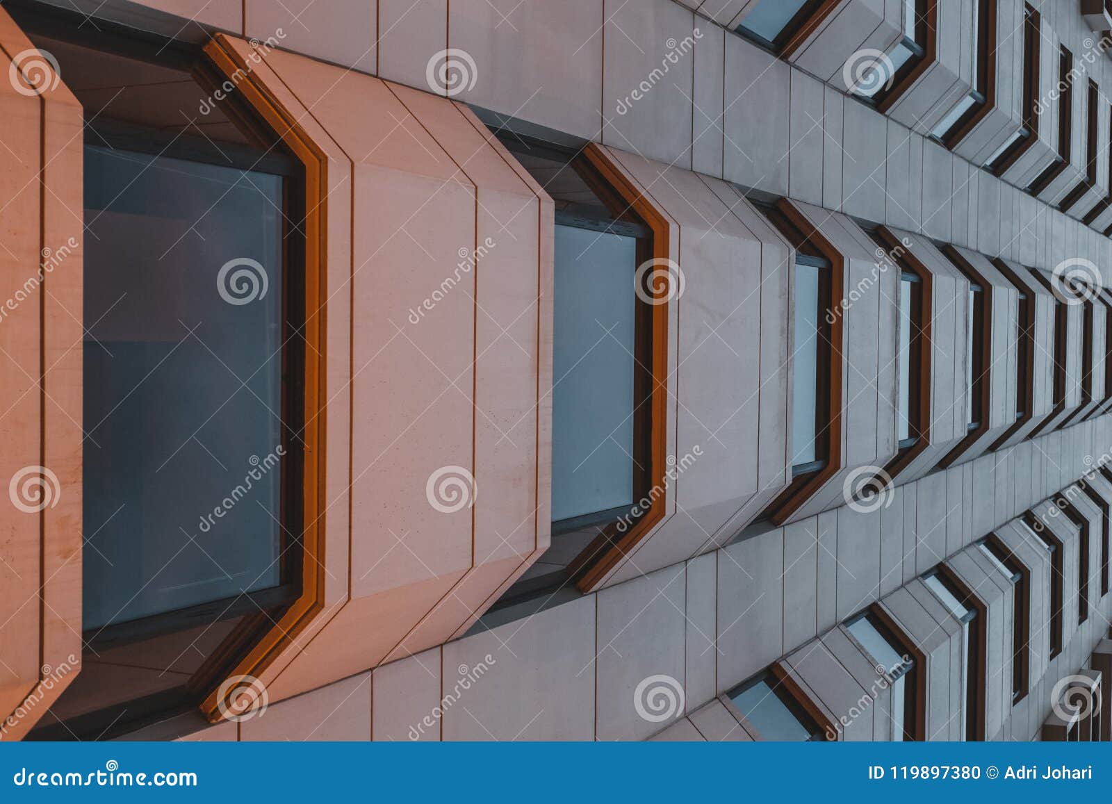 Symmetrical Geometry Building`s Window Stock Photo - Image of sunset ...