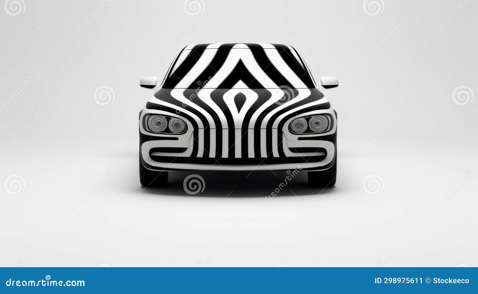 Symmetrical Zebra Design Car a Vray Sculptural Expression with Memphis ...