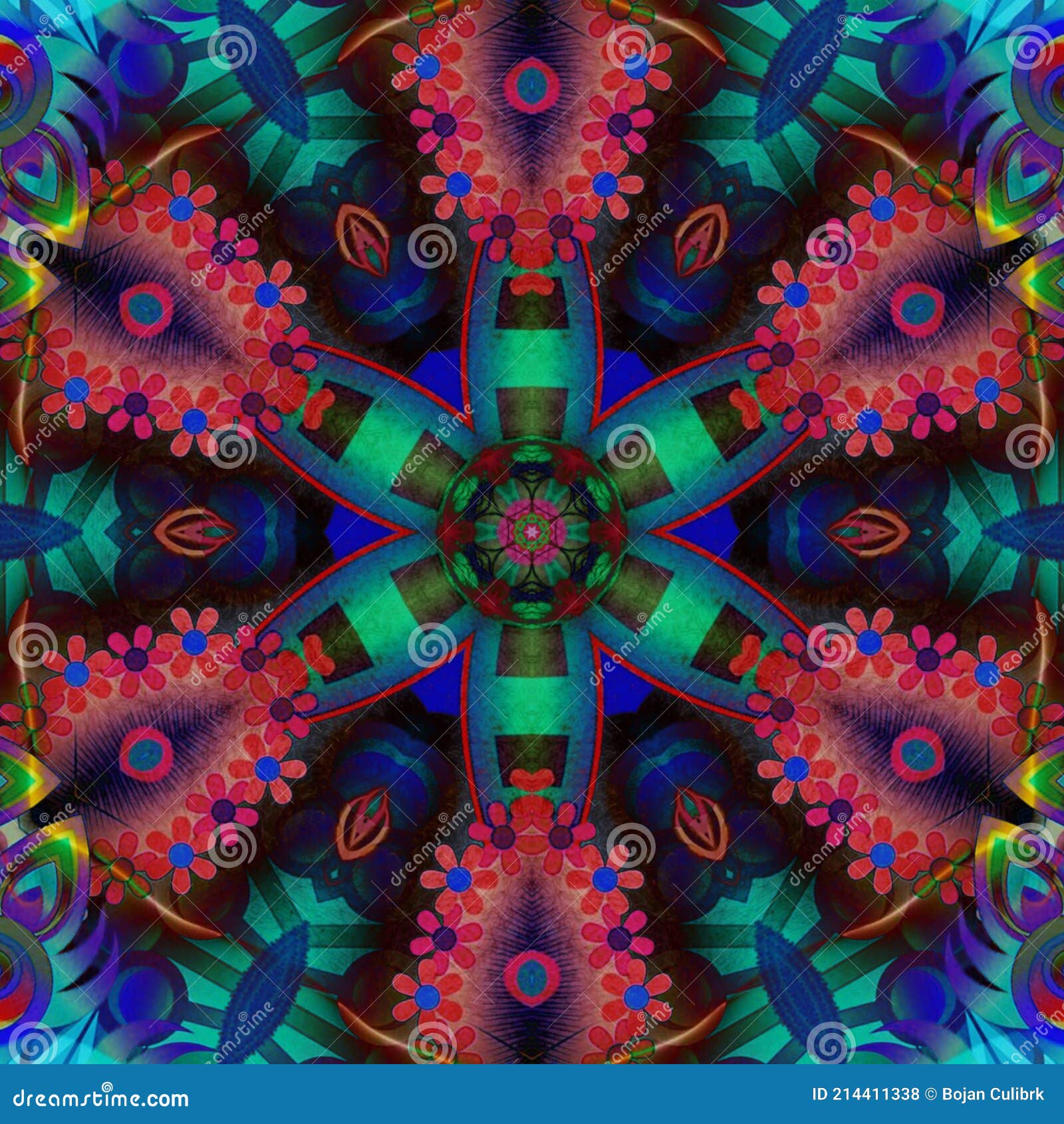 Symmetry. Abstract Digital Artwork. Symmetry and Mandala Art Stock ...