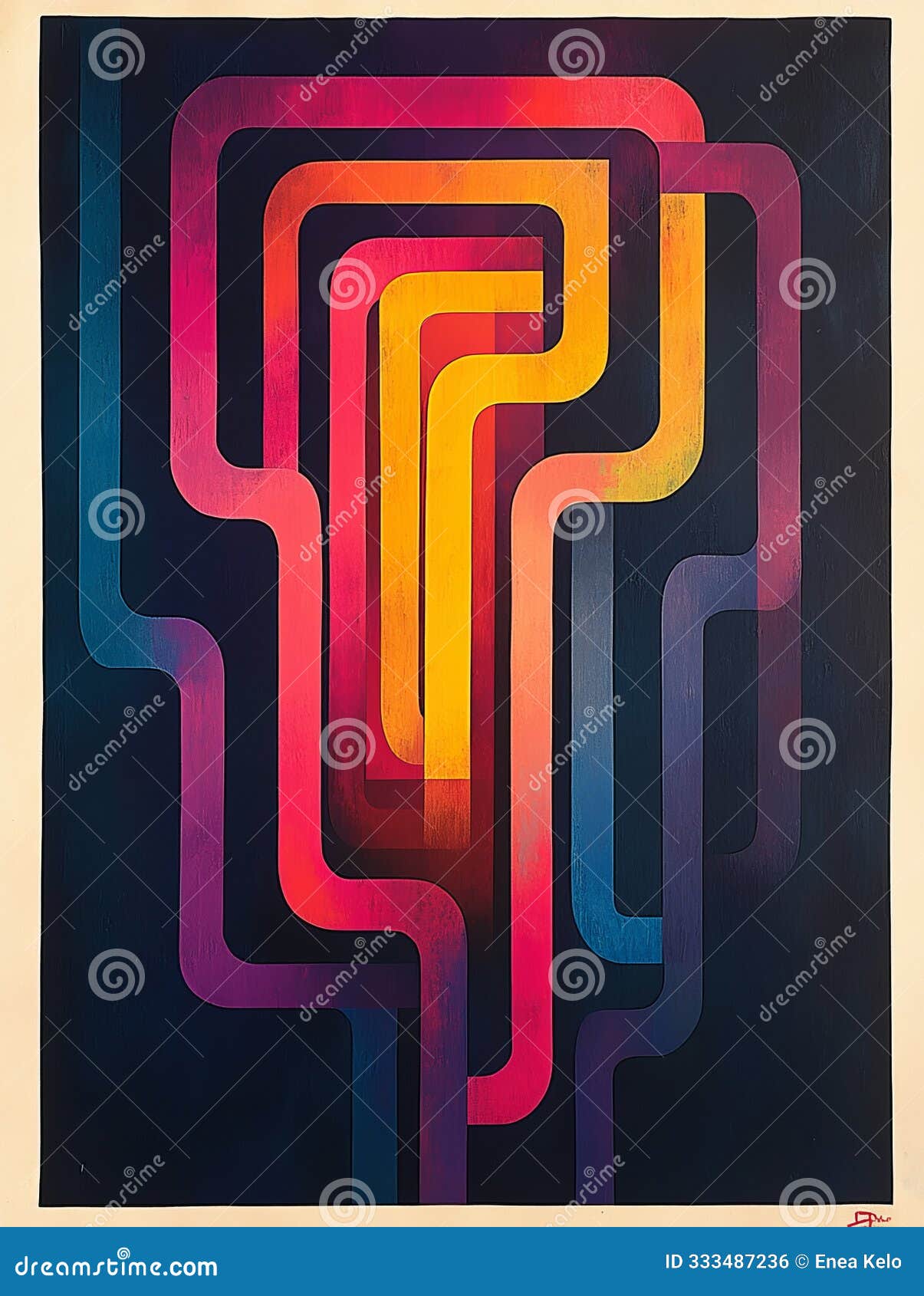 Symmetry in Color: a Minimalist Touch Stock Illustration - Illustration ...
