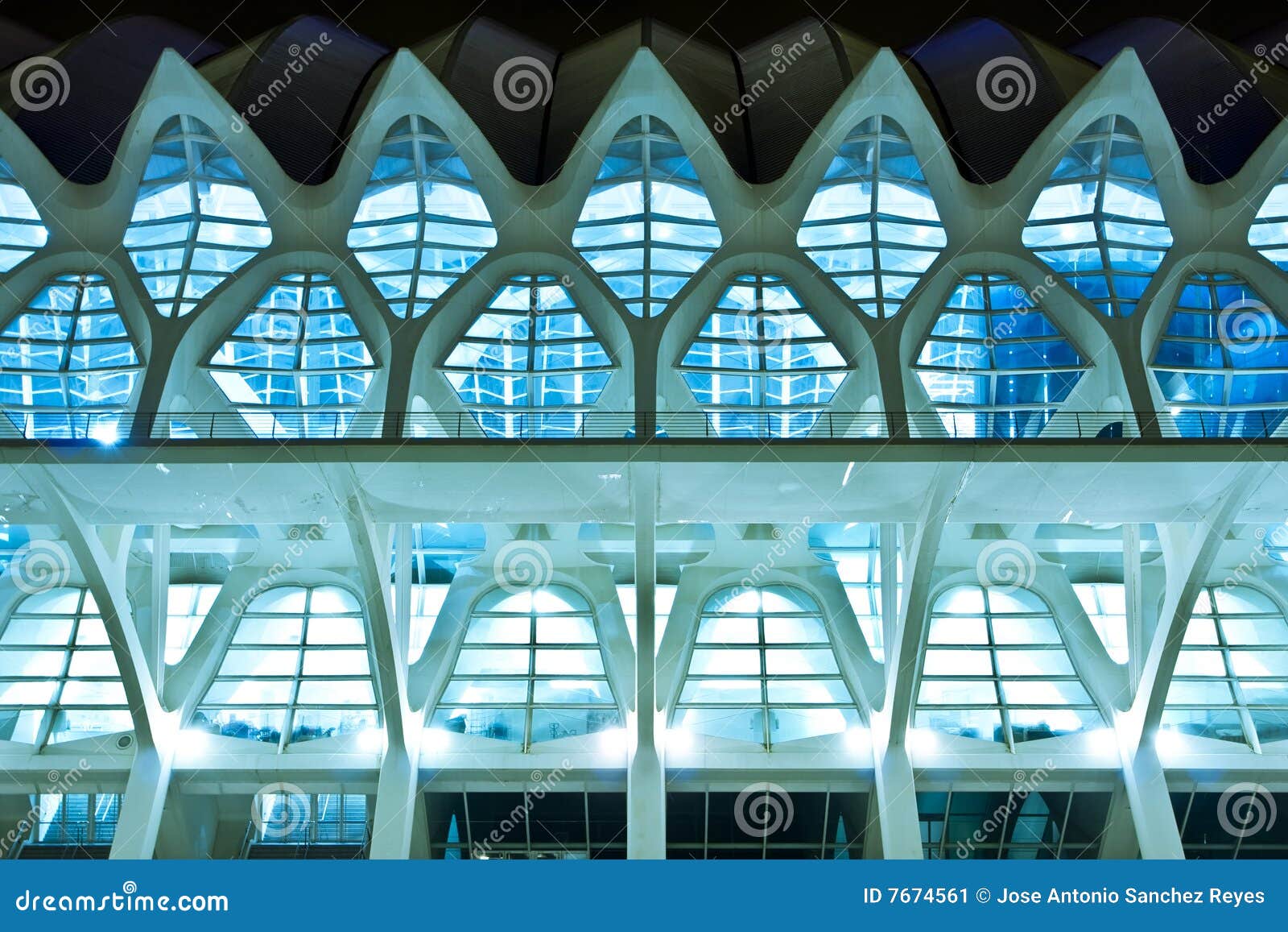 Symmetry in Modern Building Stock Image - Image of nightshot, center ...