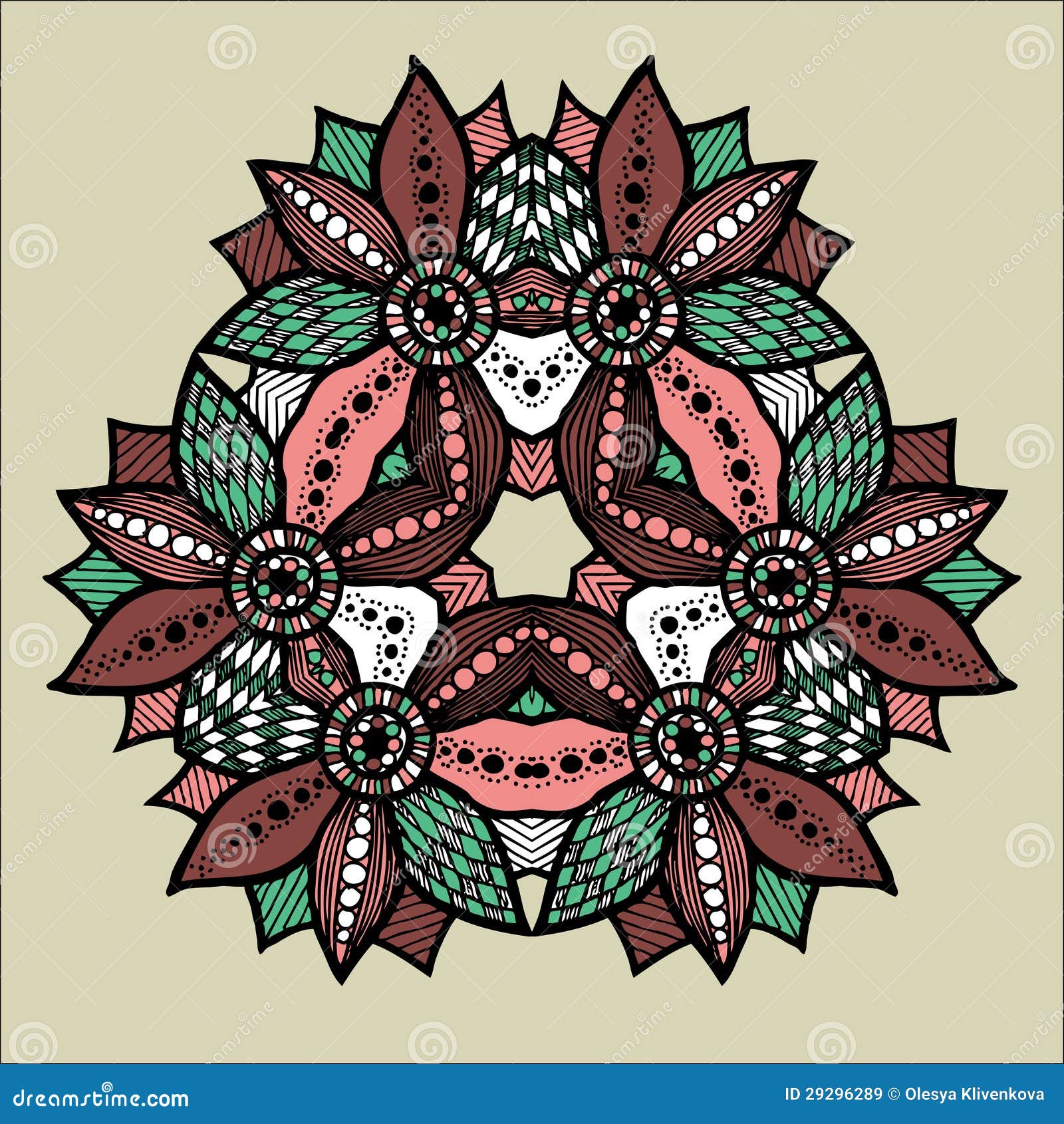 Symmetry pattern 03 stock vector. Illustration of round - 29296289